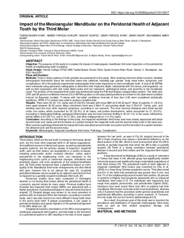 (PDF) Impact of the Mesioangular Mandibular Impaction on the ...