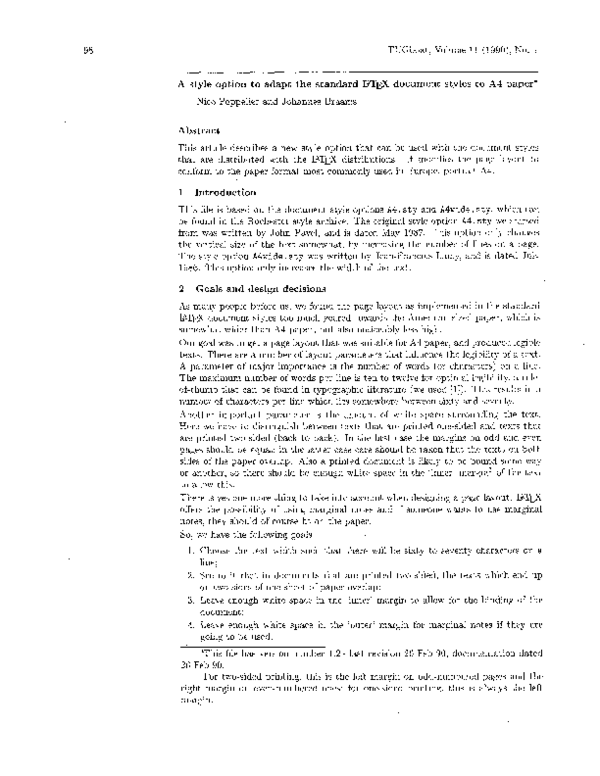 (PDF) A style option to adapt the standard document styles to A4 paper