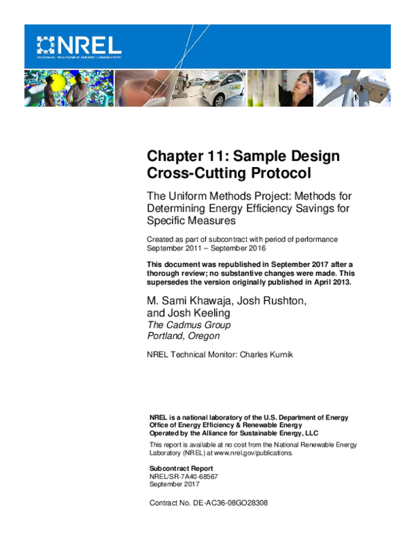 (PDF) Chapter 11: Sample Design Cross-Cutting Protocol. The Uniform ...