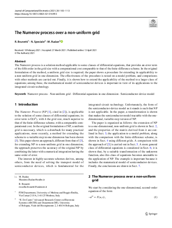 (PDF) The Numerov process over a non-uniform grid