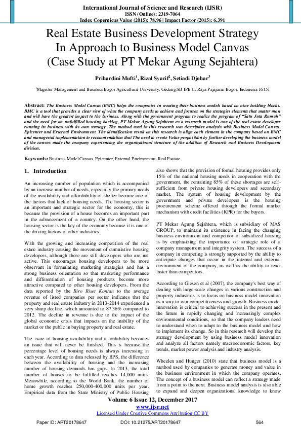 (PDF) Real Estate Business Development Strategy In Approach to Business ...