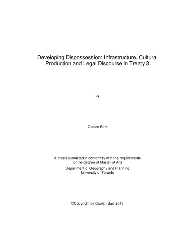 (PDF) Developing Dispossession: Infrastructure, Cultural Production and ...