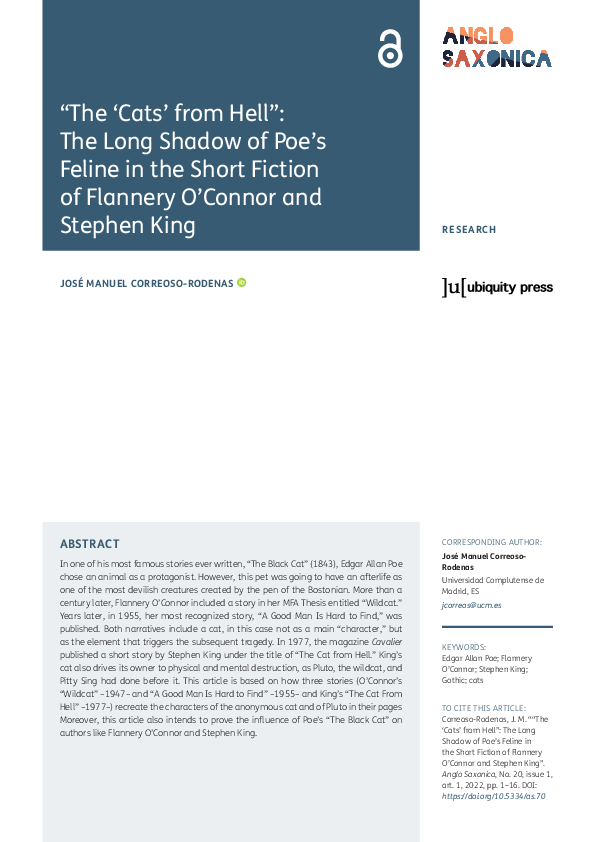 (PDF) "The 'Cats' from Hell": The Long Shadow of Poe's Feline in the ...