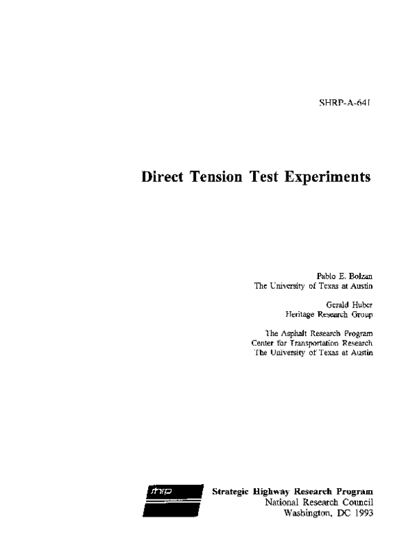 (PDF) Direct Tension Test Experiments