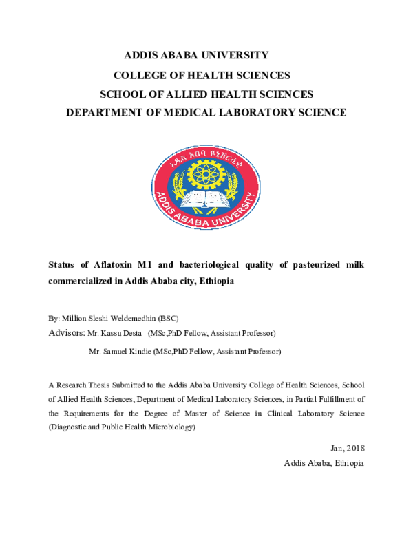 (PDF) ADDIS ABABA UNIVERSITY COLLEGE OF HEALTH SCIENCES SCHOOL OF ...