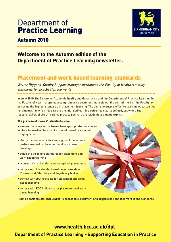 (PDF) Placement and work based learning standards