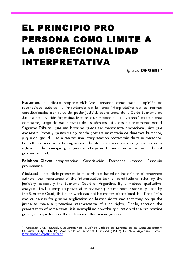 (PDF) El principio pro persona como limite a la discrecionalidad ...