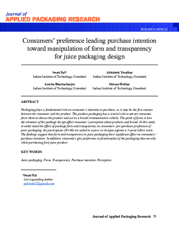 (PDF) Consumers’ Preference Leading Purchase Intention toward ...