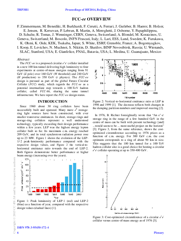 (PDF) FCC-ee Overview