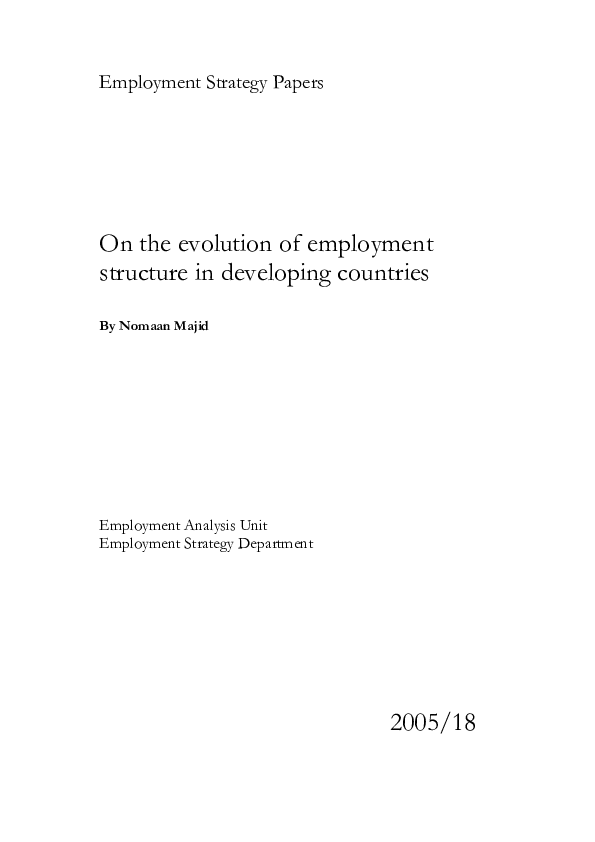 (PDF) On the evolution of employment structure in developing countries