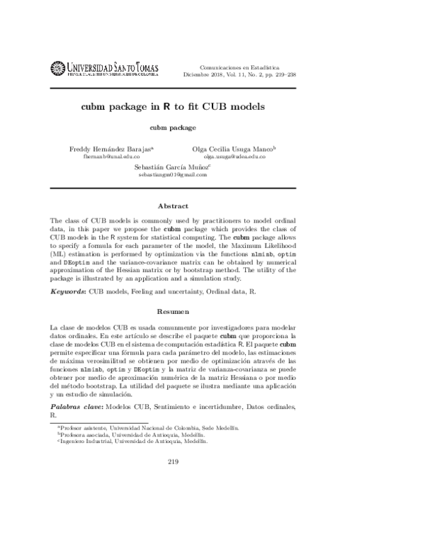 (PDF) cubm package in R to fit CUB models