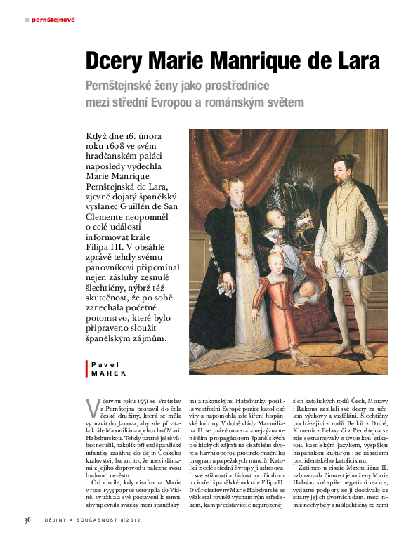 (PDF) Dcery Marie Manrique de Lara. Pernštejnské ženy jako prostřednice ...