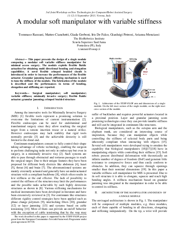 (PDF) A modular soft manipulator with variable stiffness