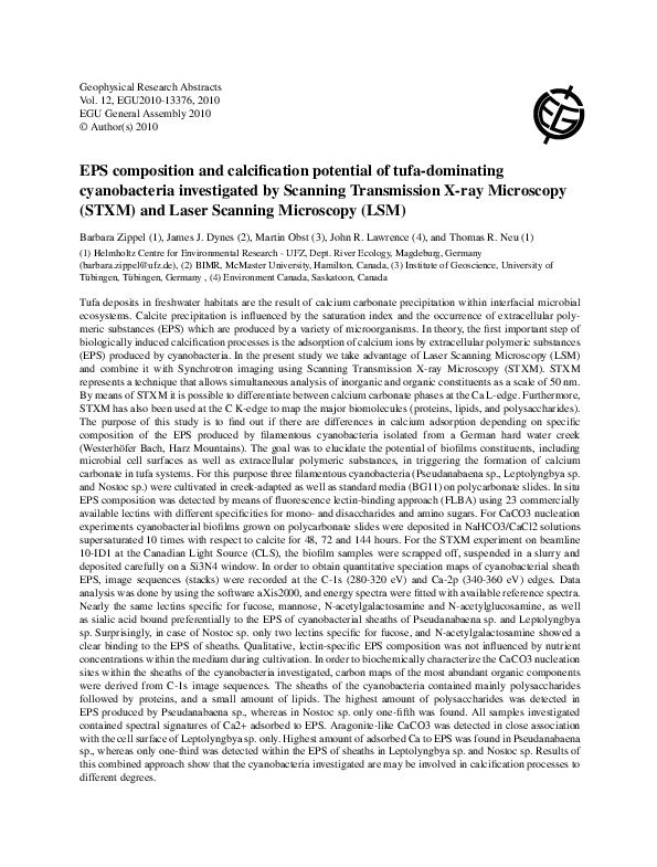 (PDF) EPS Composition and Calcification Potential of Filamentous ...