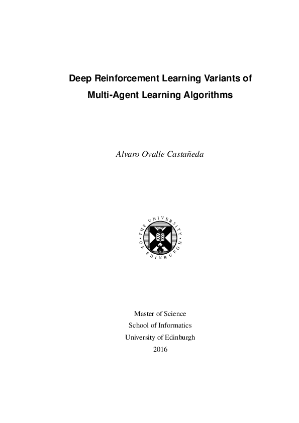 (PDF) Deep Reinforcement Learning Variants of Multi-Agent Learning Algorithms
