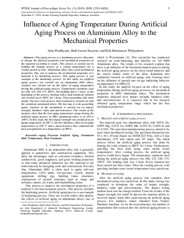(PDF) Influence of Aging Temperature During Artificial Aging Process on ...