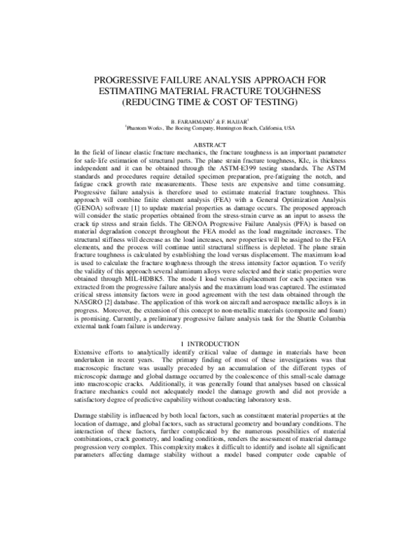 (PDF) Progressive Failure Analysis Approach for Estimating Material ...