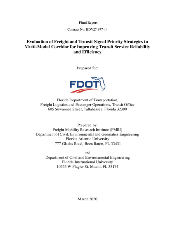 (PDF) Evaluation of Freight and Transit Signal Priority Strategies in ...
