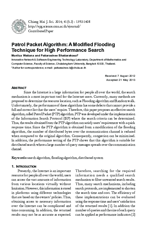 (PDF) Patrol Packet Algorithm : A Modified Flooding Technique for High ...