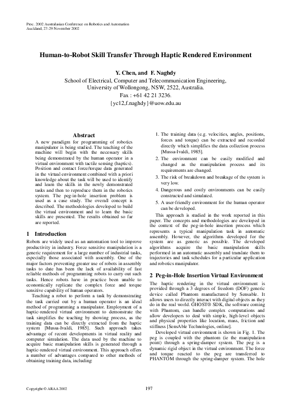 (PDF) Human-to-Robot Skill Transfer Through Haptic Rendered Environment
