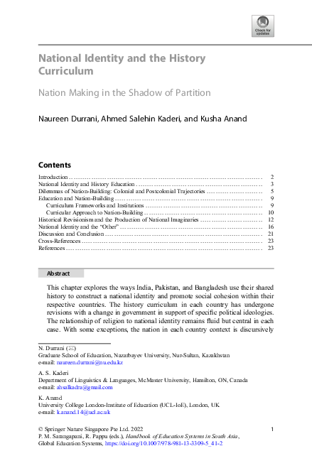 (PDF) National Identity and the History Curriculum