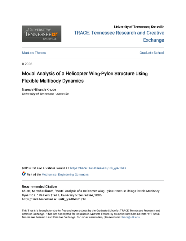 (PDF) Modal Analysis of a Helicopter Wing-Pylon Structure Using ...