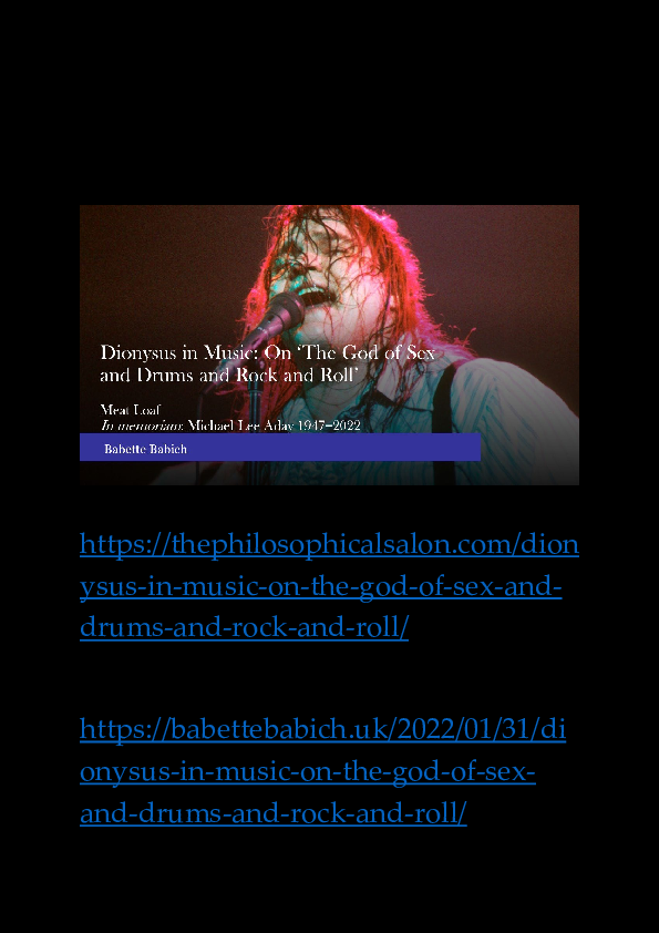 (PDF) Dionysus in Music: On the ‘God of Sex and Drums and Rock and Roll’
