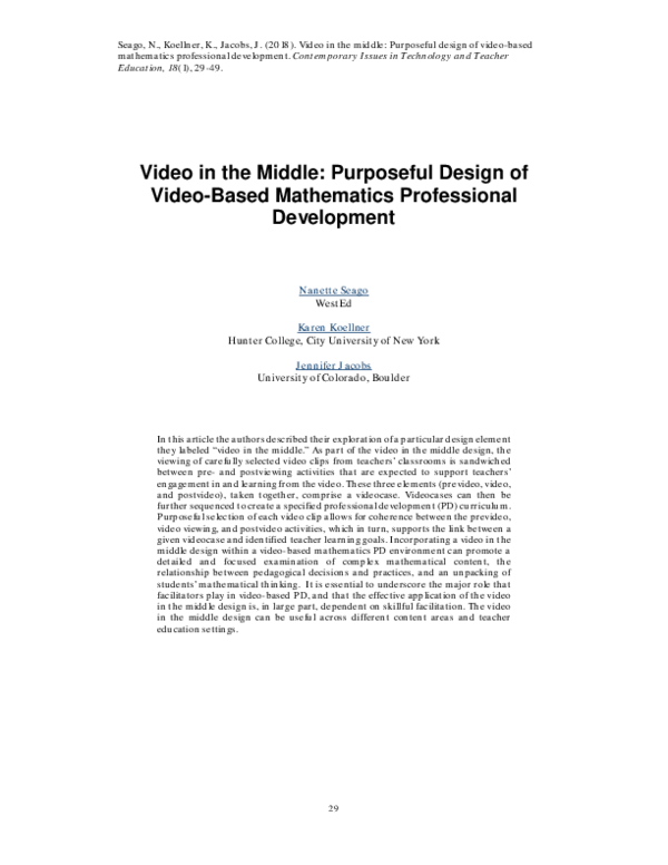 (PDF) Video in the Middle: Purposeful Design of Video-Based Mathematics ...