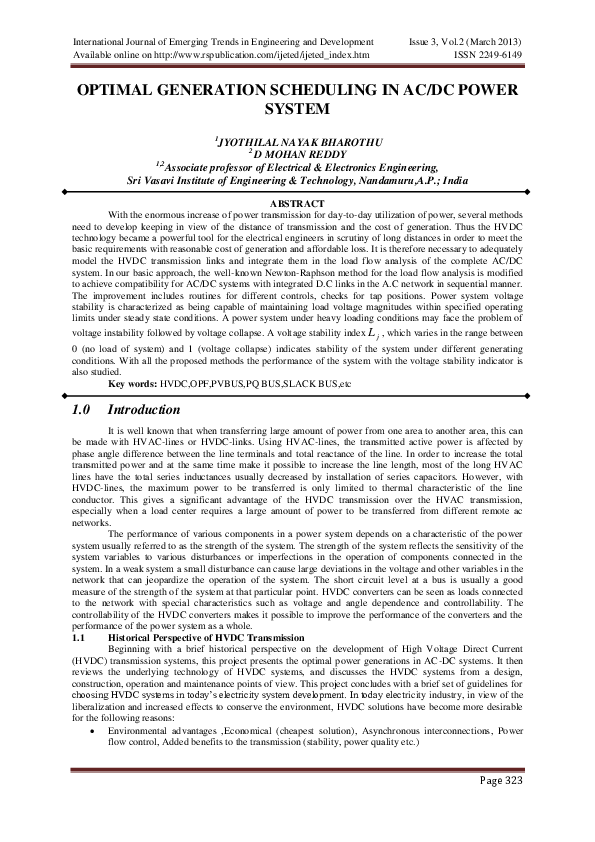 (PDF) Optimal Generation Scheduling in Ac/DC Power System