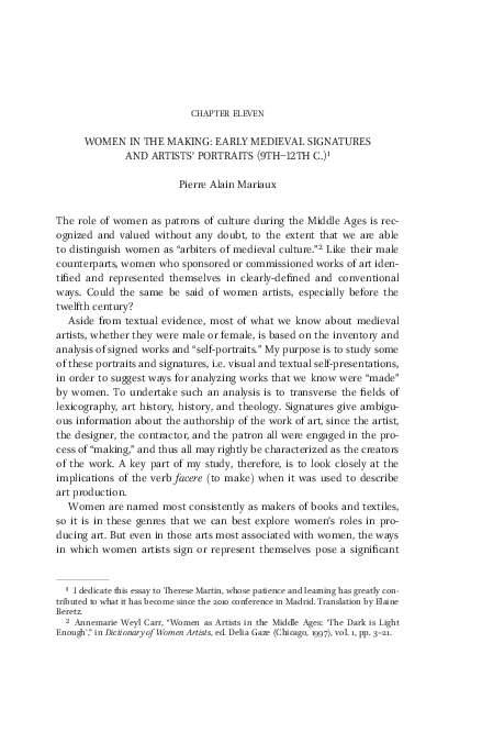 (PDF) Women in the making: early medieval SignatureS and artiStS ...