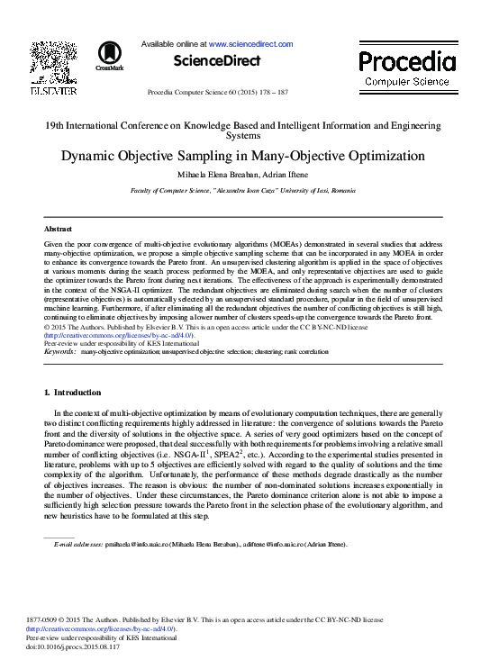 (PDF) Dynamic Objective Sampling in Many-objective Optimization