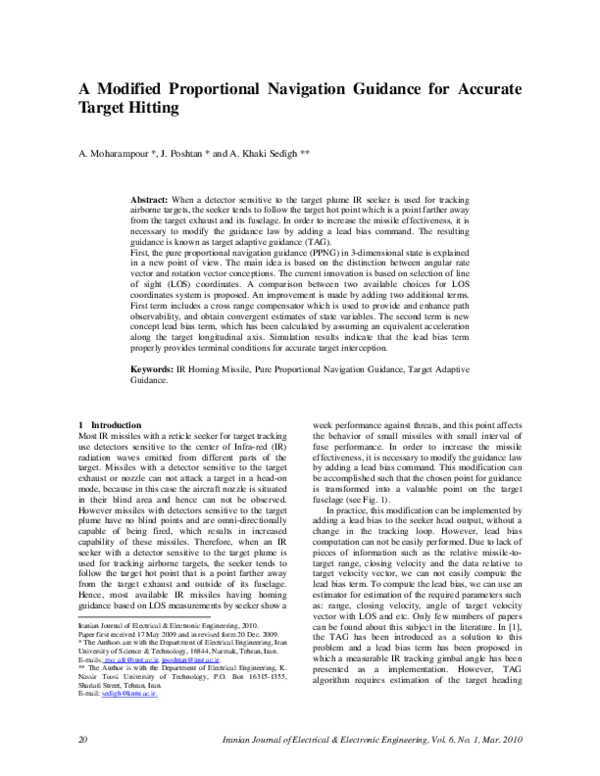 (PDF) A Modified Proportional Navigation Guidance for Accurate Target ...