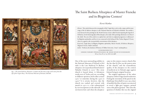 (PDF) The Saint Barbara Altarpiece of Master Francke and its Birgittine ...