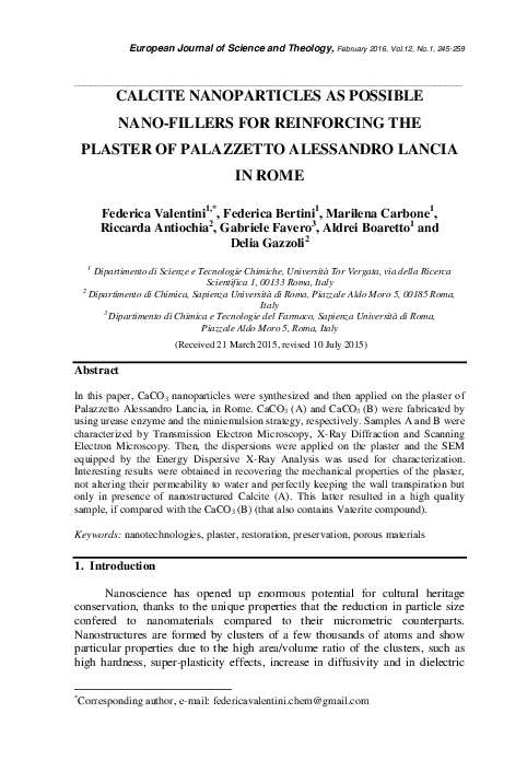 (PDF) Calcite nanoparticles as possible nano-fillers for reinforcing ...