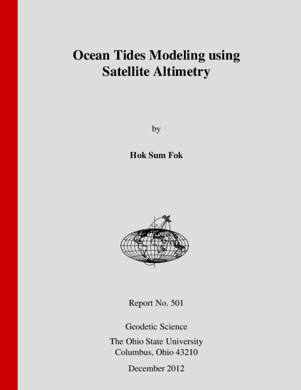 (PDF) Ocean Tides Modeling using Satellite Altimetry