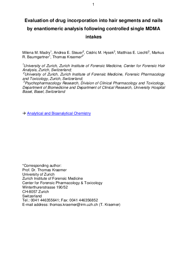 (PDF) Evaluation of drug incorporation into hair segments and nails by ...