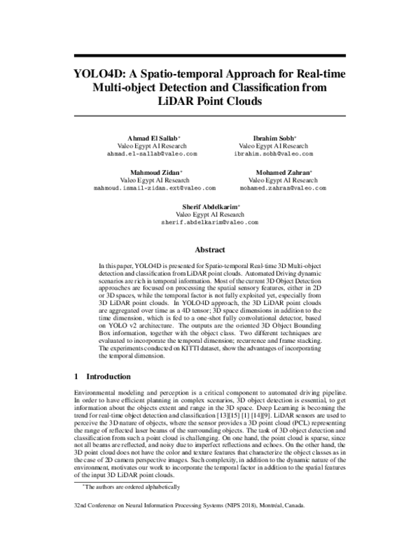 (PDF) YOLO4D: A Spatio-temporal Approach for Real-time Multi-object Detection and Classification ...
