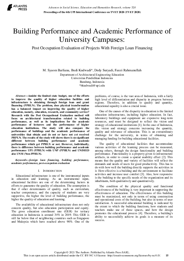 (PDF) Building Performance and Academic Performance of University Campuses