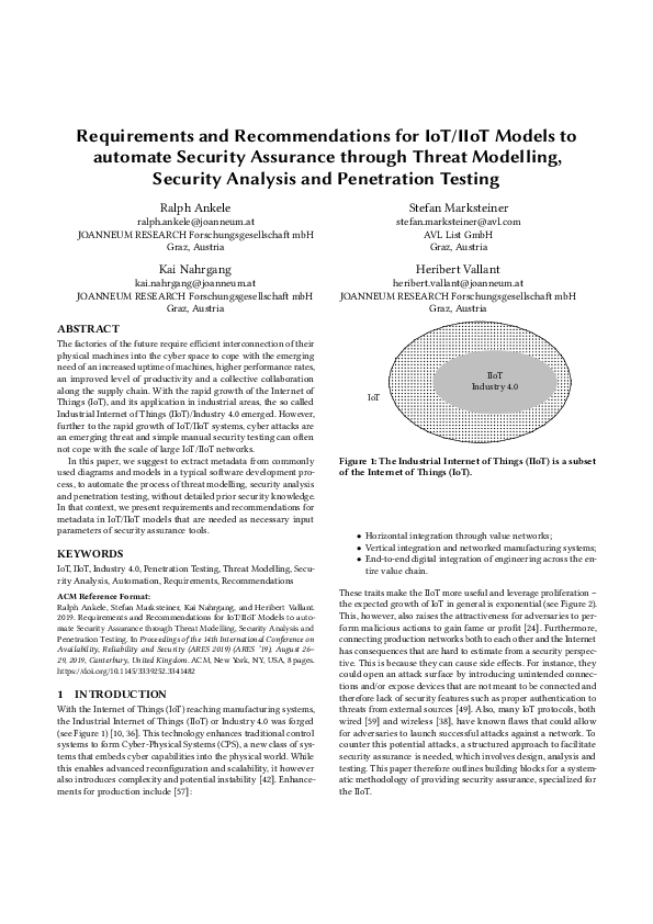 (PDF) Requirements and Recommendations for IoT/IIoT Models to automate ...