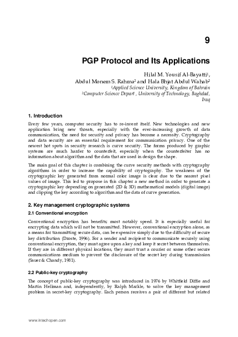 (PDF) 9 PGP Protocol and Its Applications