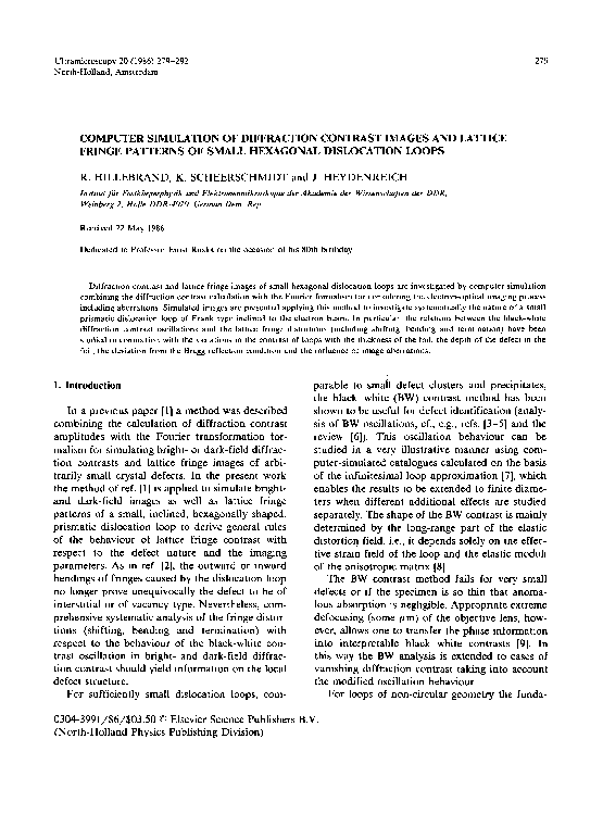 (PDF) Computer simulation of diffraction contrast images and lattice ...