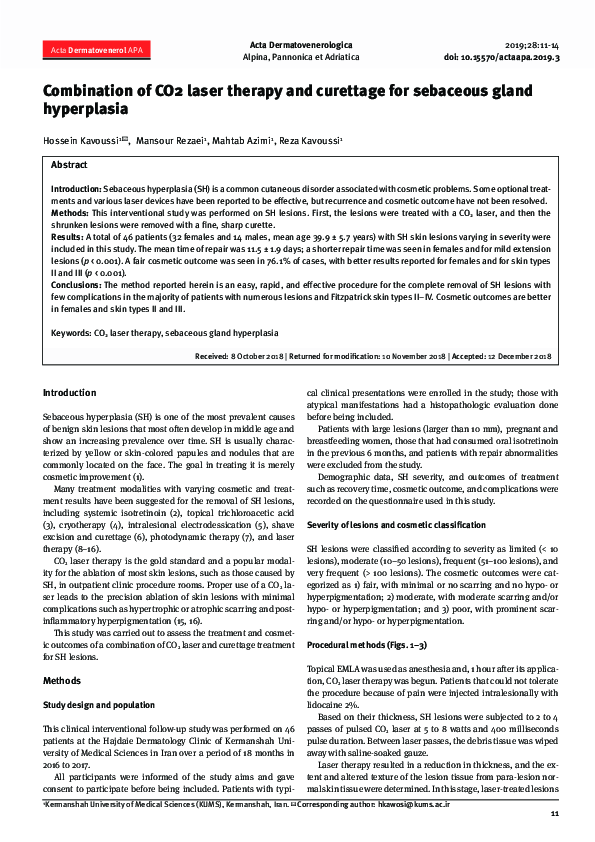 (PDF) Combination of CO2 laser therapy and curettage for sebaceous ...
