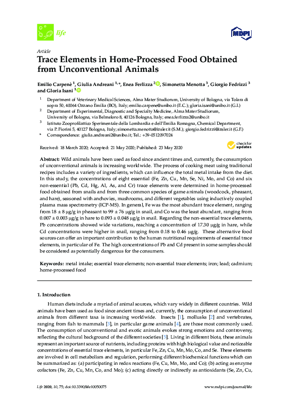 (PDF) Trace Elements in Home-Processed Food Obtained from ...