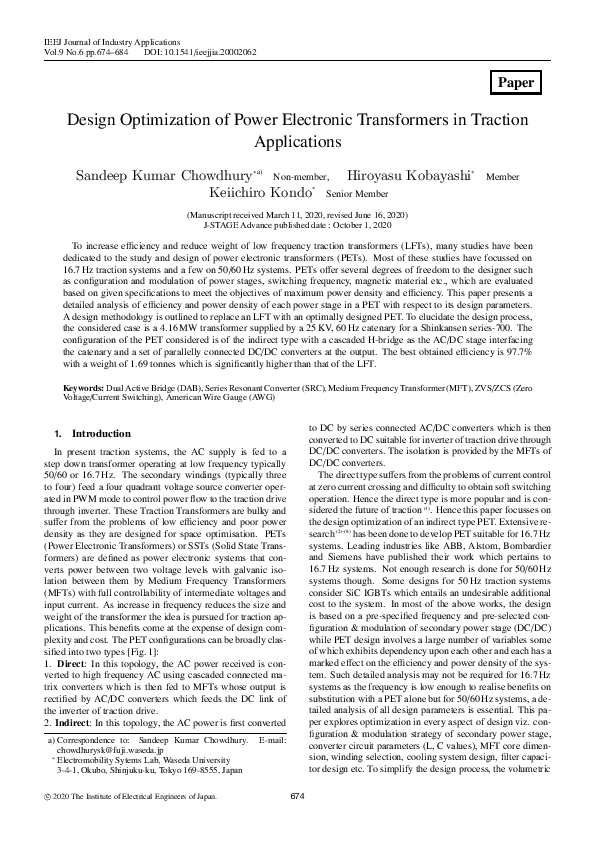 (PDF) Design Optimization of Power Electronic Transformers in Traction ...