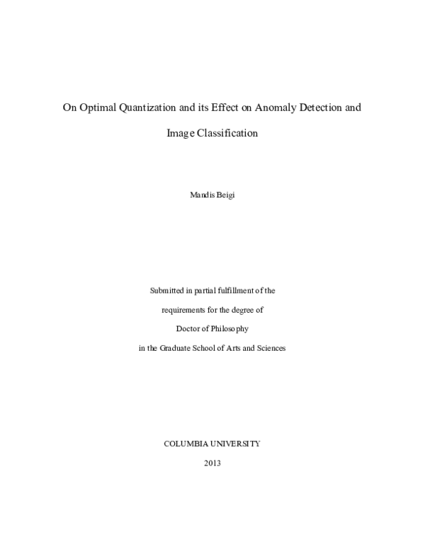 Pdf On Optimal Quantization And Its Effect On Anomaly Detection And Image Classification