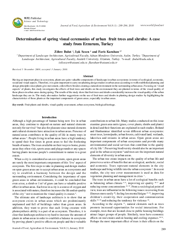 (PDF) Determination of spring visual ceremonies of urban fruit trees ...