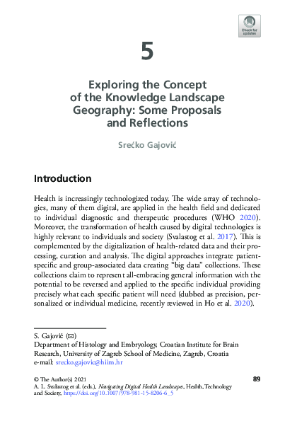 (PDF) Exploring the Concept of the Knowledge Landscape Geography: Some ...