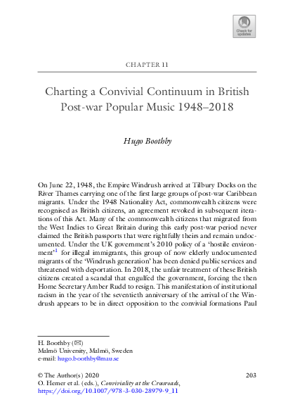 (PDF) Charting a Convivial Continuum in British Post-war Popular Music ...