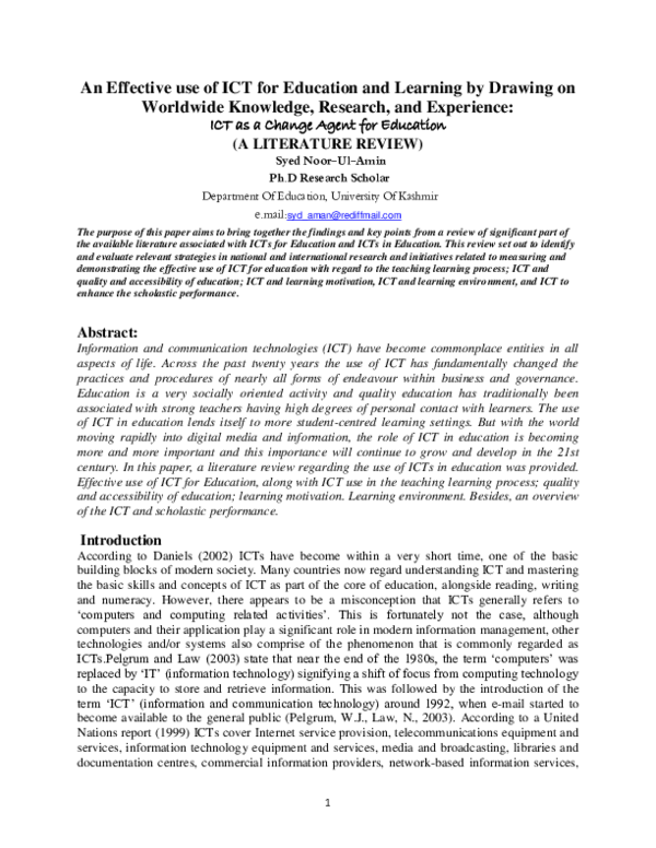 (PDF) 1 An Effective use of ICT for Education and Learning by Drawing on Worldwide Knowledge ...