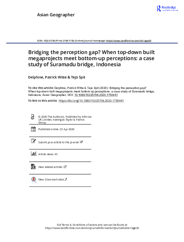 (PDF) Bridging the perception gap? When top-down built megaprojects meet bottom-up perceptions ...